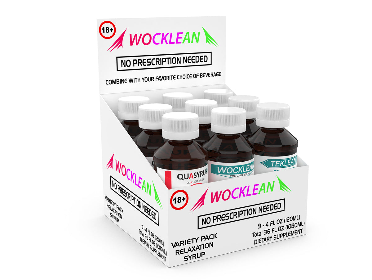 Wocklean Legal Lean All Natural Purple Relaxation Syrup (4oz) Variety Box